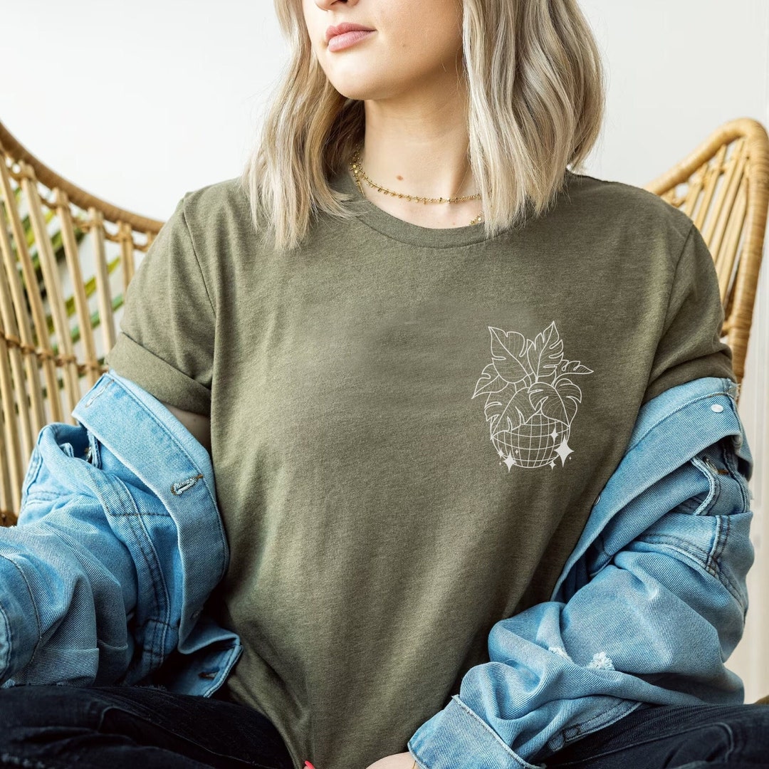 Disco Ball Monstera Shirt, Monstera Tshirt, Disco Plant Lady Shirt, 70s ...