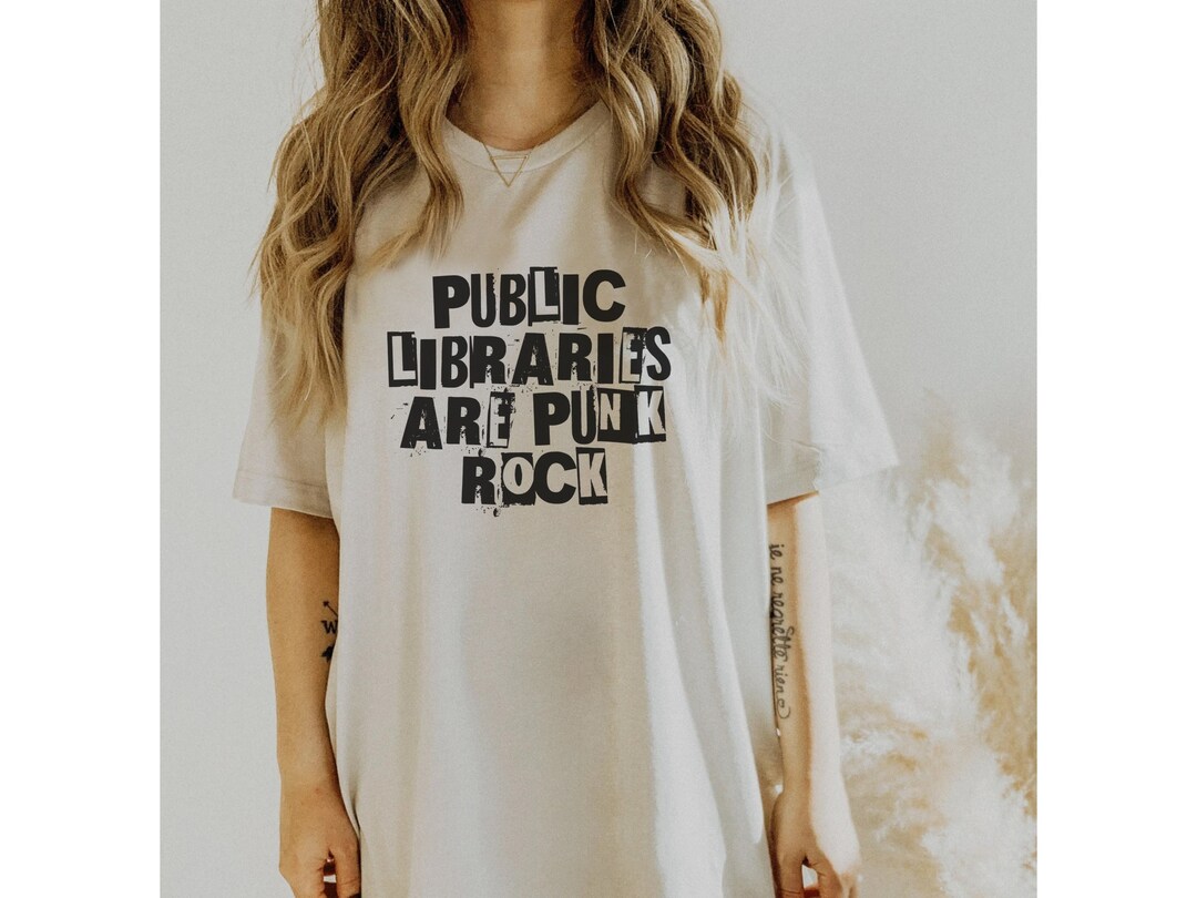 Punk Rock Library Shirt, Librarian Shirt, Bookish Shirt, Librarian Gift, Library Shirt, Gothic ...