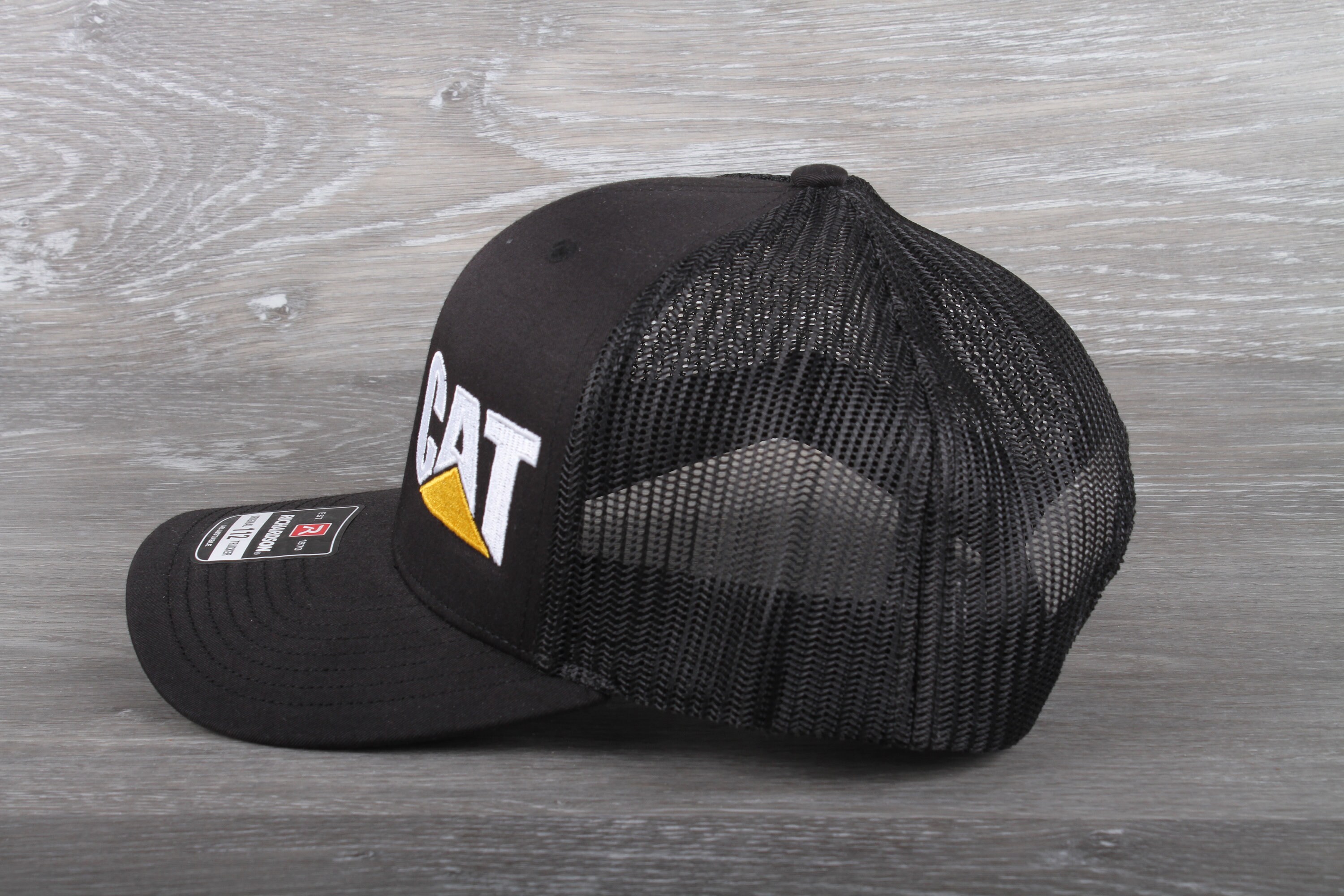 Caterpillar CAT Logo Embroidered on a Richardson 112 Trucker Snapback ...