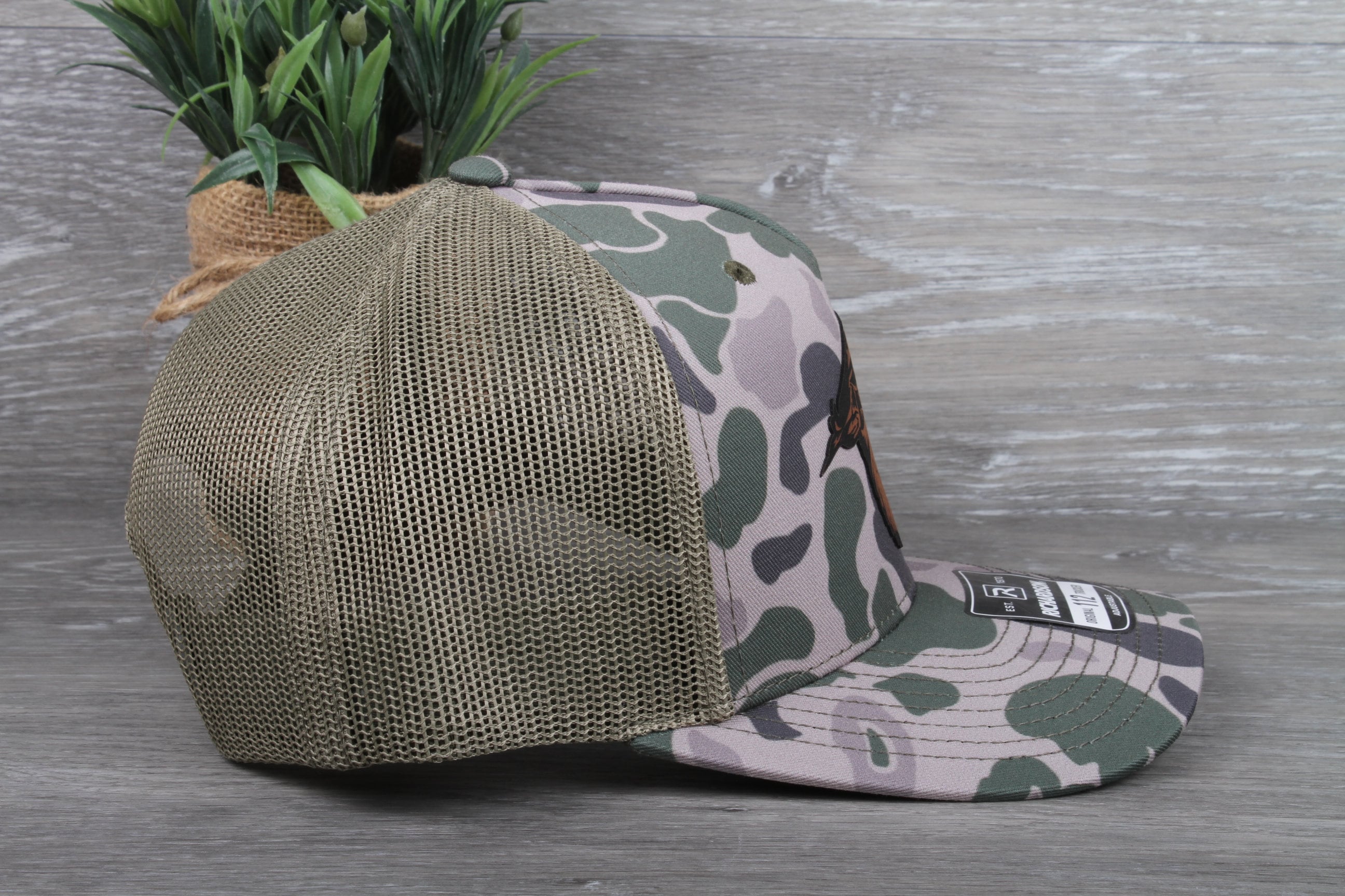 Flying Duck Leatherette Patch | Richardson 112 Duck Camo Hat | Marsh Duck Camo/loden - Etsy