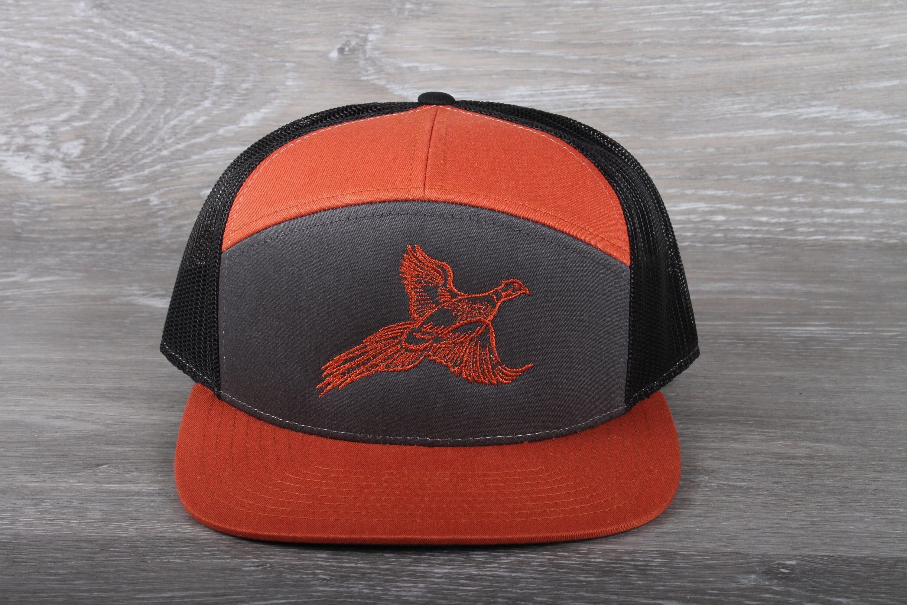 Pheasant Silhouette Embroidered on a Richardson 168 Trucker Snapback ...
