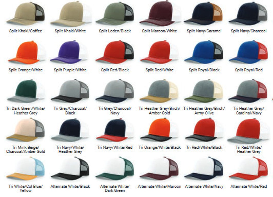 Blank Richardson 112 Trucker Hat Mesh Back With Snapback Closure ...