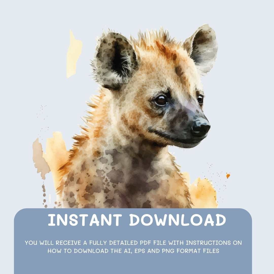 Hyena Watercolor,digital Downloads,hyena Clipart, Png,epsand Vector ...