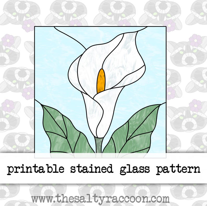 Calla Lily Stained Glass Pattern - Includes Printable Pages and Cricut ...