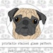Pug Dog Stained Glass Pattern - Includes Printable Pages and Cricut PNG ...