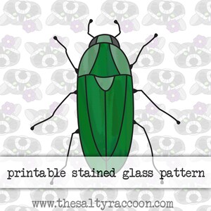 Beetle Digital Stained Glass Pattern Includes Printable - Etsy