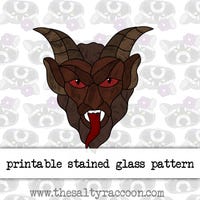 Krampus Wooden Intarsia Pattern, Gothic Christmas Decor, Horror Holiday ...