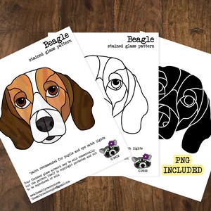 Beagle Stained Glass Pattern Includes Printable Pages and Cricut PNG ...