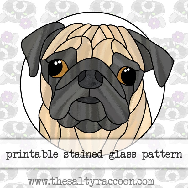 Stained Glass Pug Pattern - Etsy