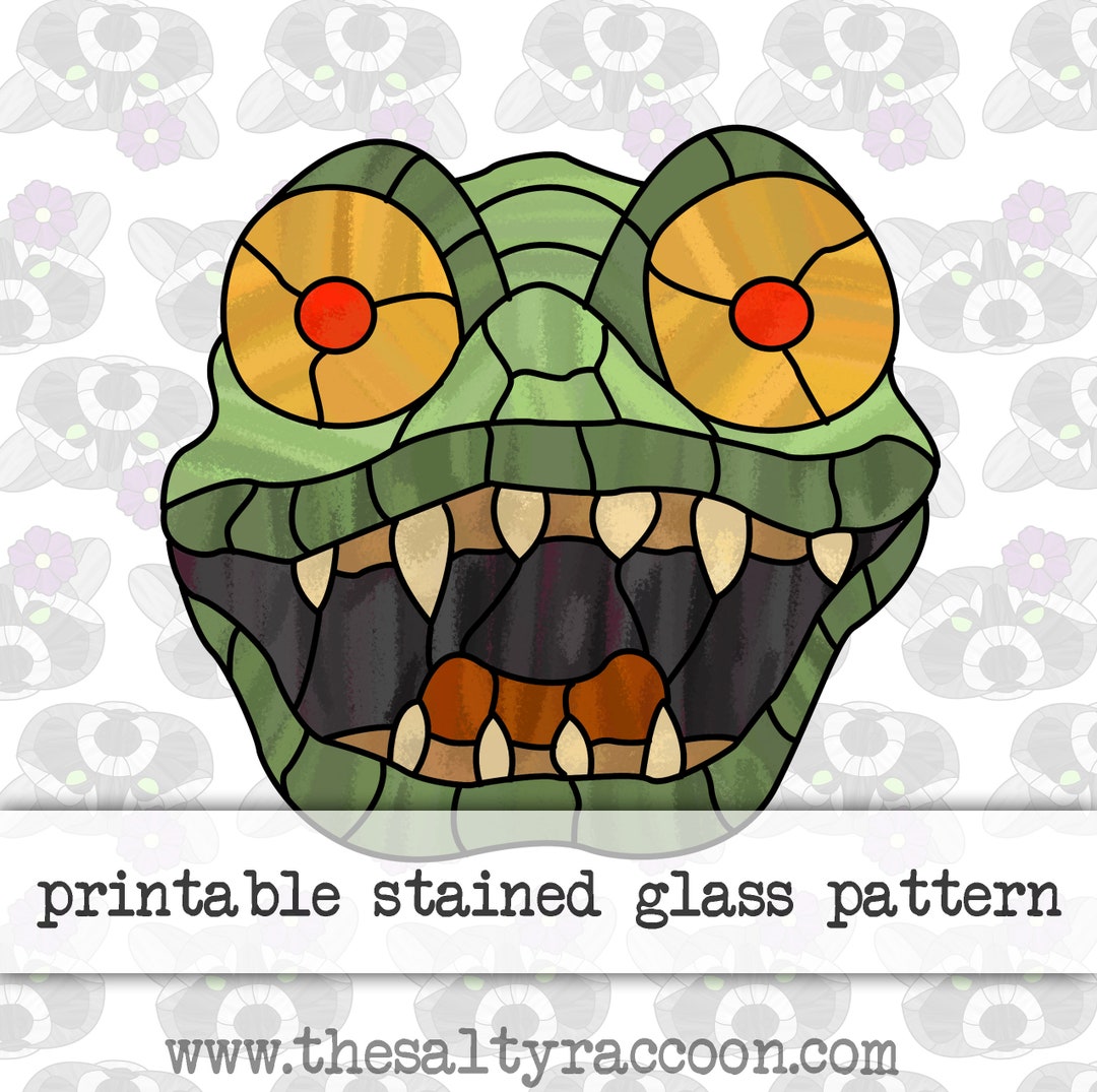 Toothy Monster Stained Glass Pattern Includes Printable Pages and ...