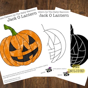 Jack O' Lantern Digital Stained Glass Pattern - Includes Printable ...