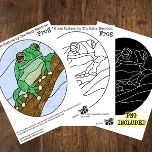 Frog Digital Stained Glass Pattern - Includes Printable Pages and ...