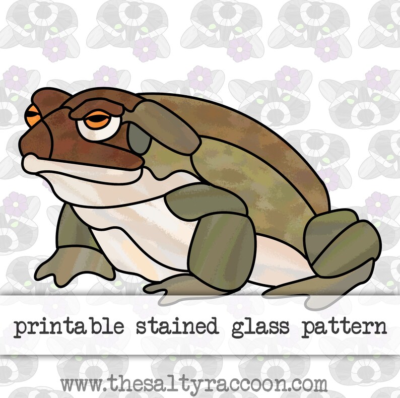 Bufo Toad Digital Stained Glass Pattern Includes Printable - Etsy