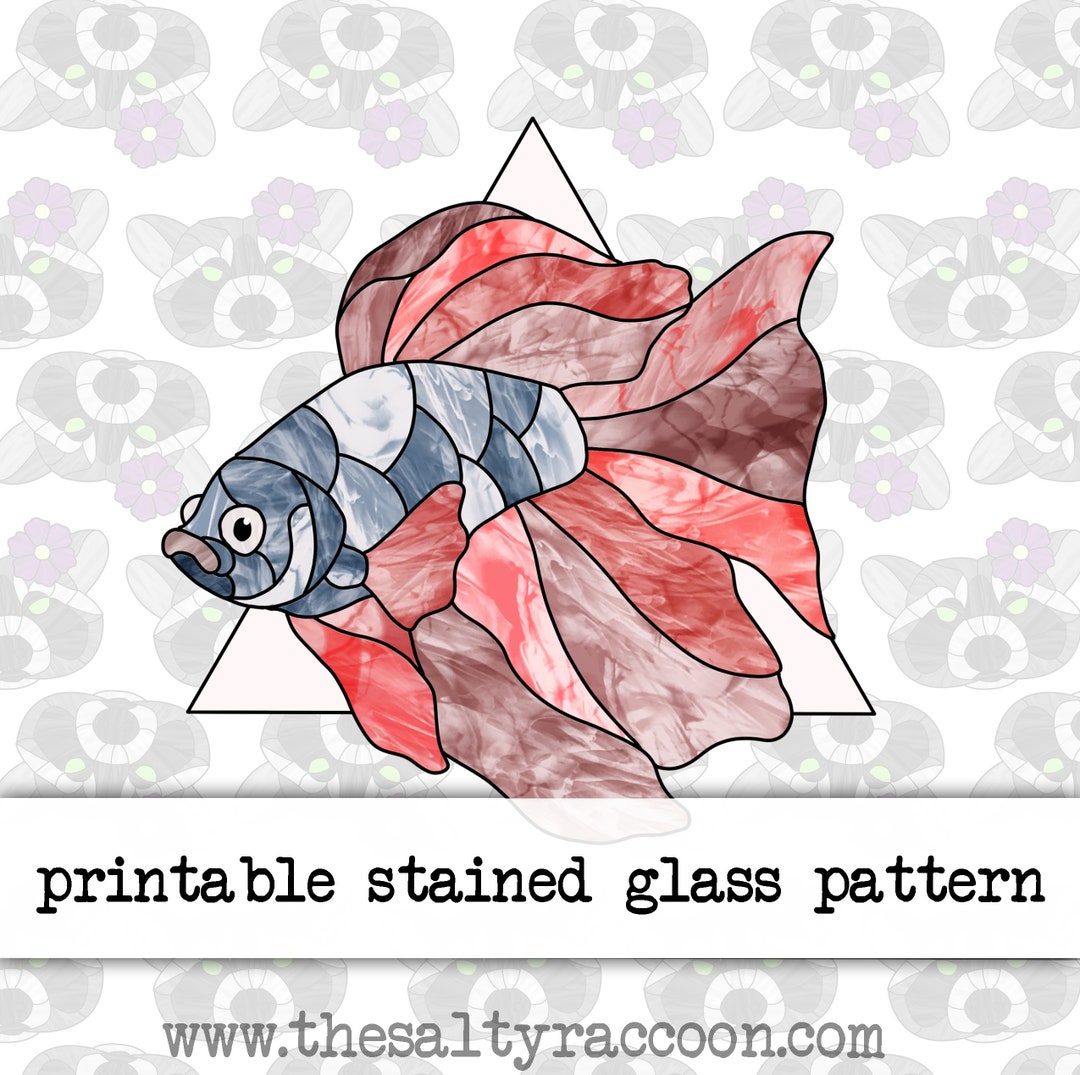 Betta Digital Stained Glass Pattern Includes Printable Pages and Cricut ...