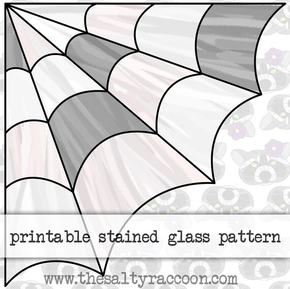 Spider Web Digital Stained Glass Pattern Includes Printable - Etsy