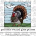 Turkey With Background Digital Stained Glass Pattern Includes Printable ...