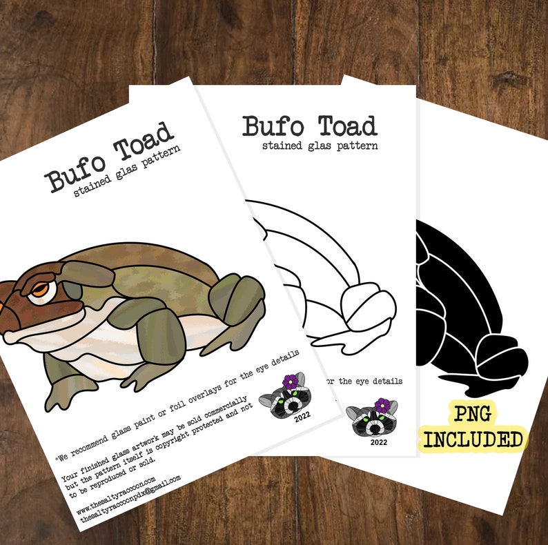 Bufo Toad Digital Stained Glass Pattern Includes Printable - Etsy