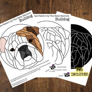 Bulldog Digital Stained Glass Pattern - Includes Printable Pages and ...