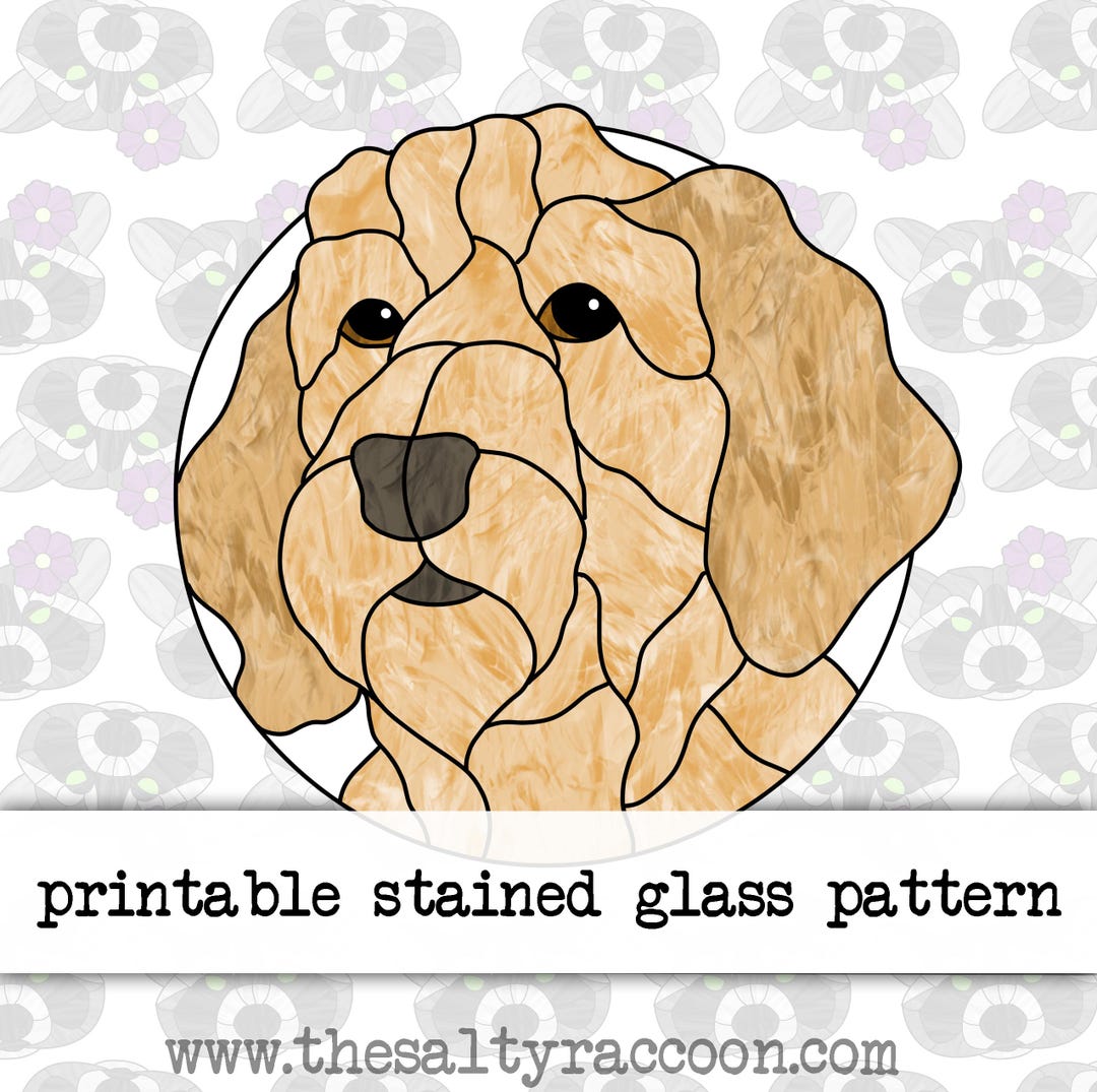 Doodle Dog Stained Glass Pattern - Includes Printable Pages and Cricut ...