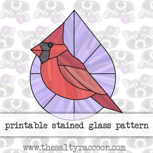 Stained Glass Cardinal Pattern - Etsy