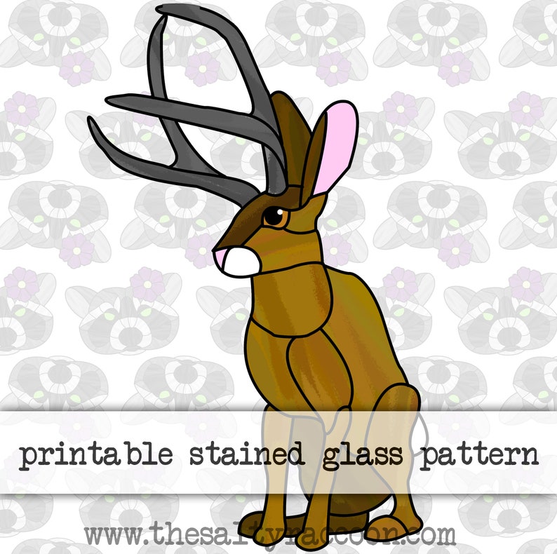 Jackalope Digital Stained Glass Pattern Includes Printable - Etsy