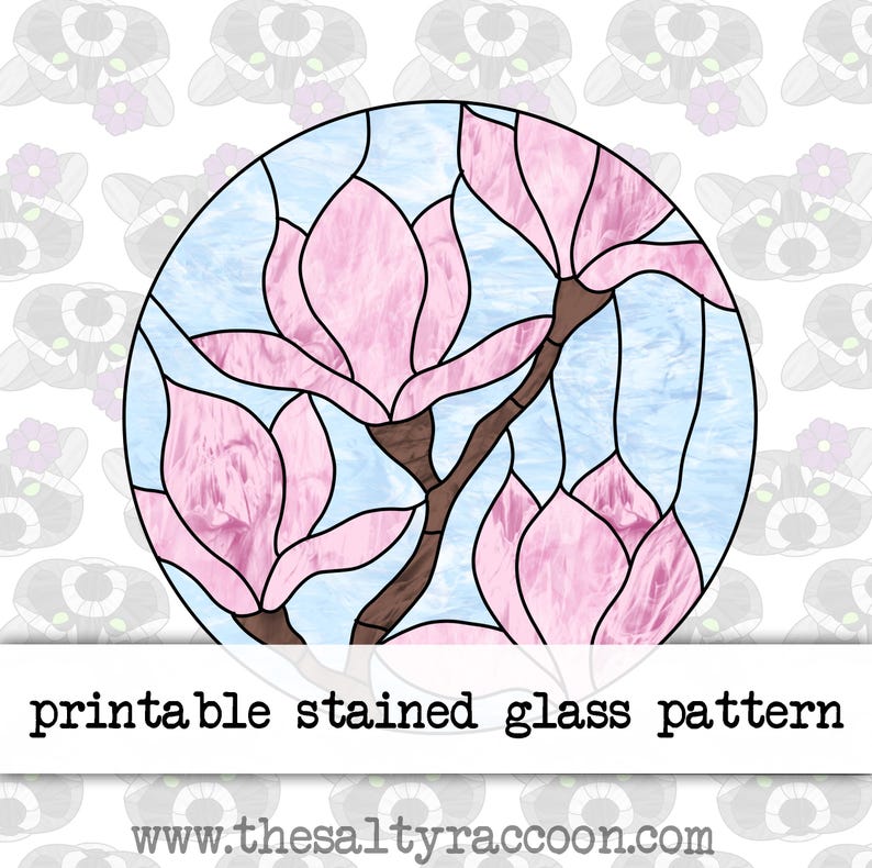 Magnolia Stained Glass Pattern - Includes Printable Pages and Cricut ...