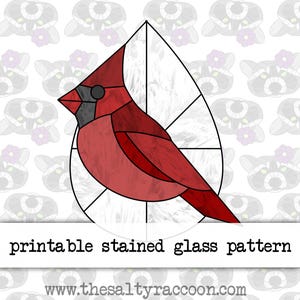 Cardinal Stained Glass Pattern - Includes Printable Pages and Cricut ...