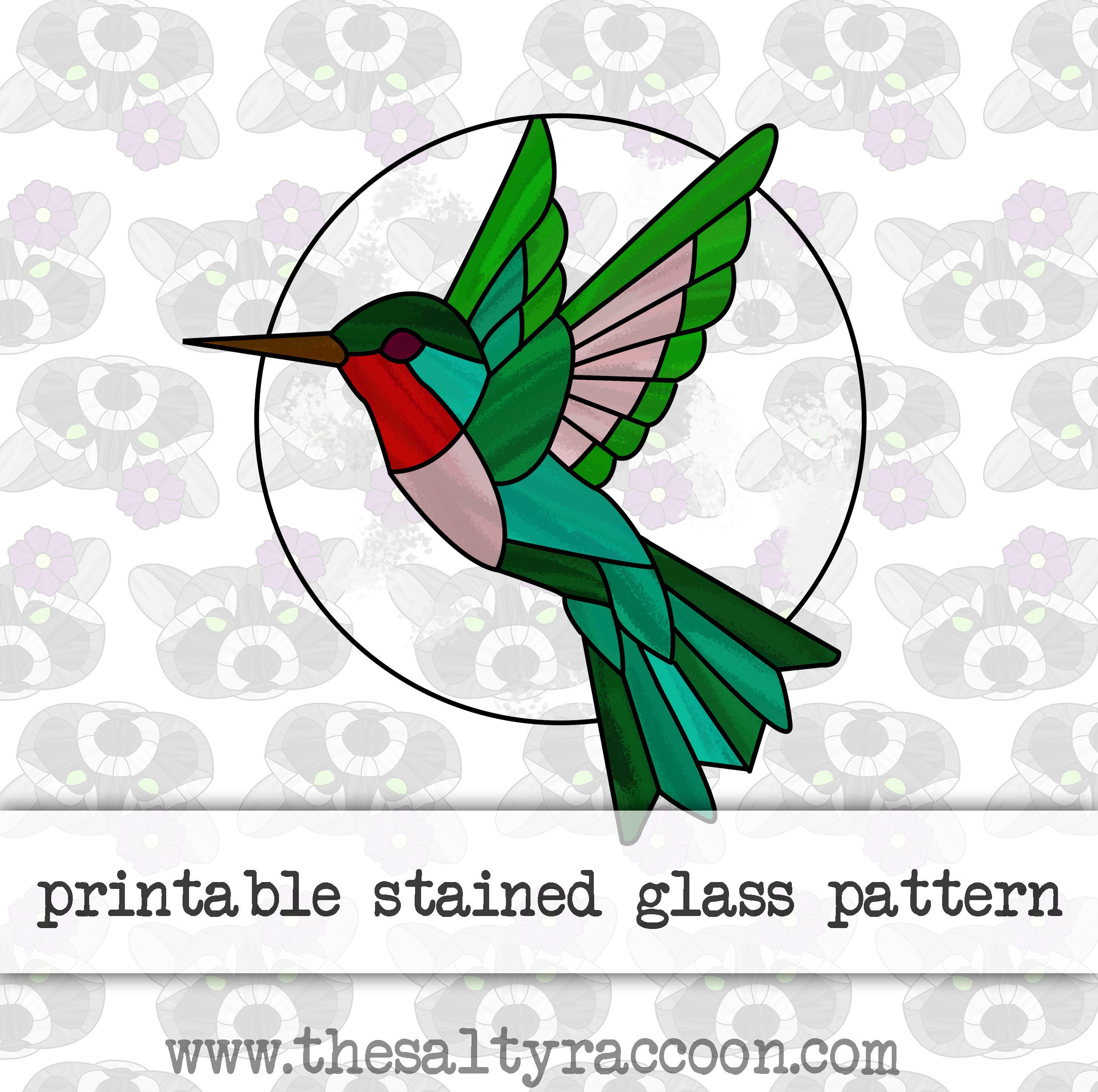Hummingbird Stained Glass Pattern Includes Printable Pages - Etsy