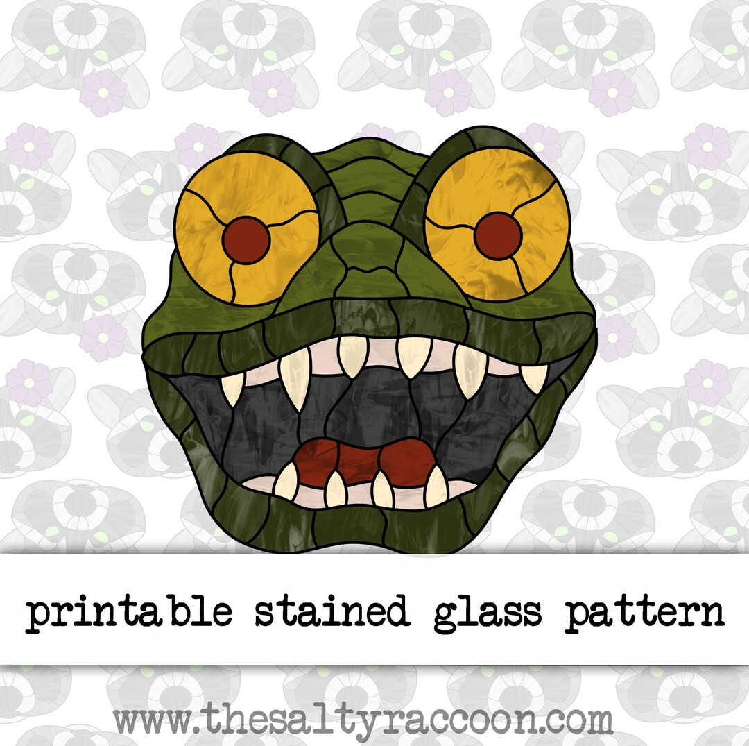Toothy Monster Stained Glass Pattern - Includes Printable Pages and ...