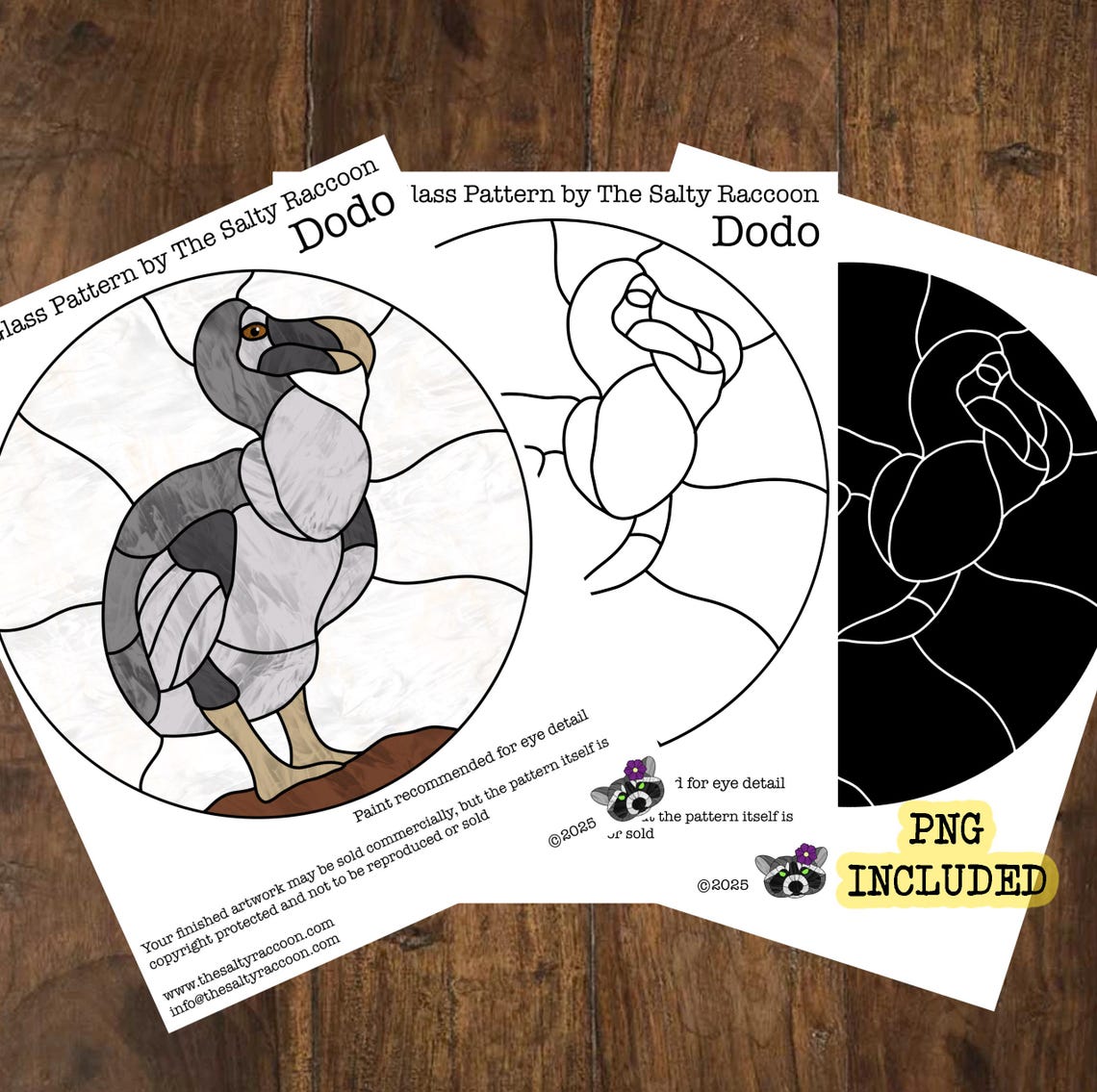 Dodo Digital Stained Glass Pattern - Includes Printable Pages and ...