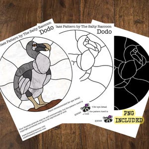 Dodo Digital Stained Glass Pattern - Includes Printable Pages and ...