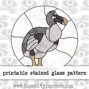 Dodo Digital Stained Glass Pattern - Includes Printable Pages and ...