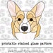 Corgi Digital Stained Glass Pattern Includes Printable Pages and Cricut ...