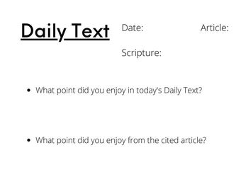 JW Broadcasting Journal Worksheet Personal Study Planner Printable ...