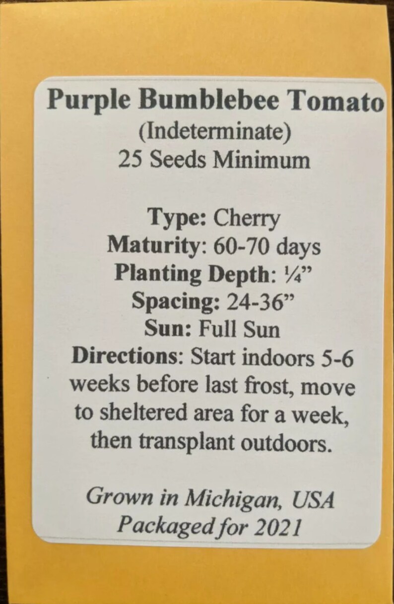 ORGANIC Purple Bumblebee Tomato Seeds 2025 - Etsy