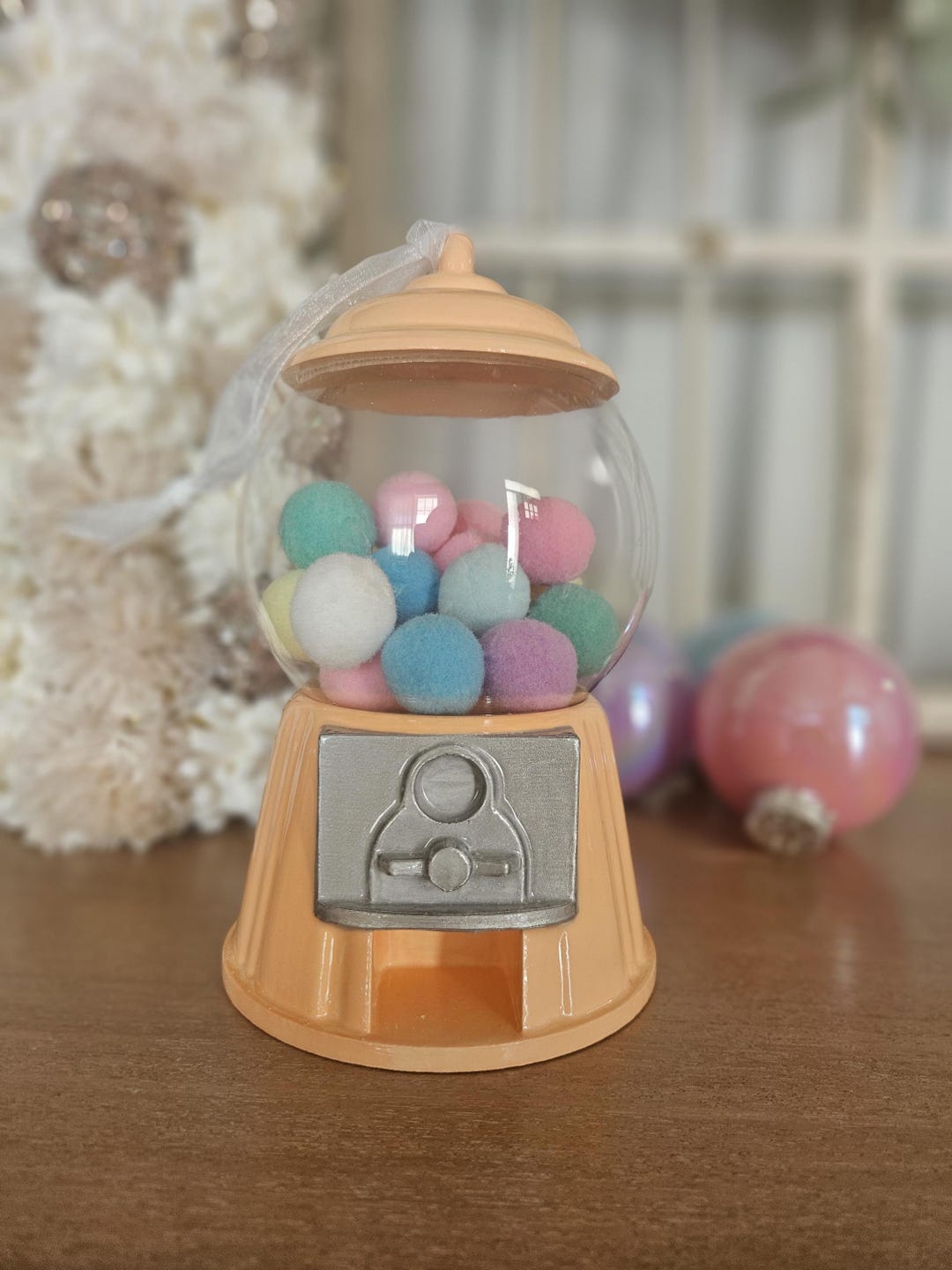 Personalized Peach Mini Gumball Machine, Gumball Machine Christmas Tree ...
