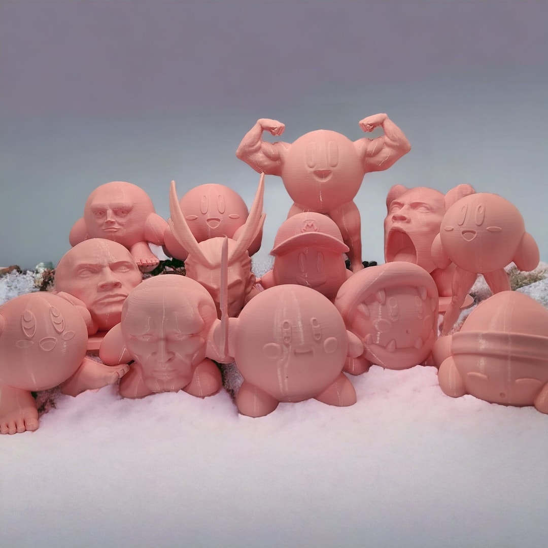 Weird Transformed Cursed Kirby Set - Unique 3D Printed Art, Holiday ...