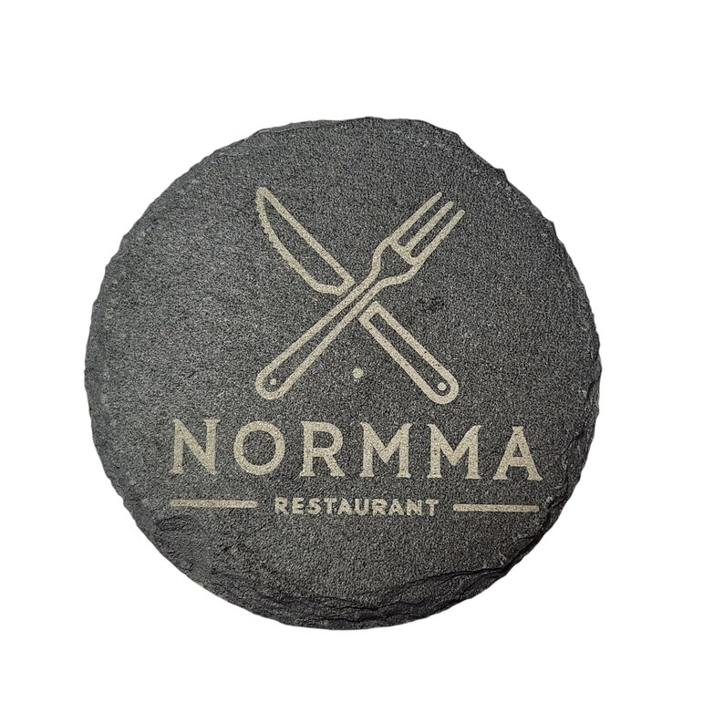 Logo Engraved Slate Coasters, Wedding Bar, Personalized Business - Etsy