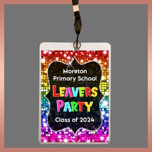 Personalised School LEAVERS PARTY Invitation Lanyard Card Class of 2024 ...