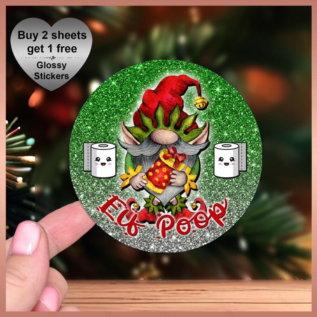 Sheet of Christmas ELF POOP Poem Stickers Faux Glitter - Etsy
