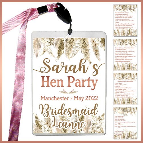 Personalised Lanyard Badge / Card Hen Night Birthday - Etsy