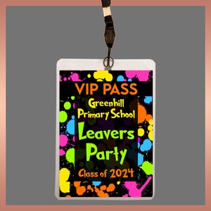 Personalised School LEAVERS PARTY Invitation Lanyard + Card - Class of ...