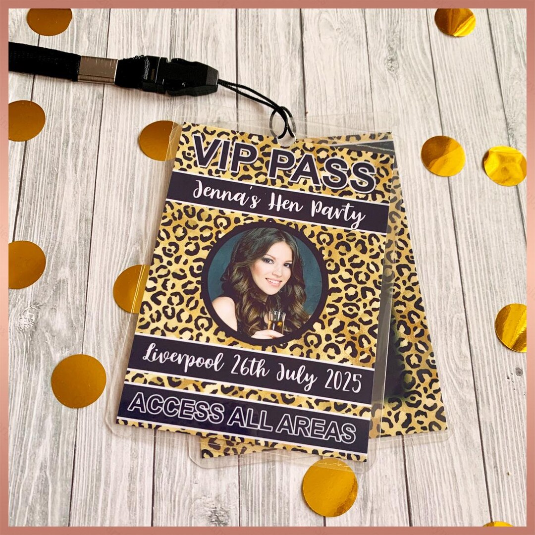 Personalised Lanyard Badge / Card, Hen Night, Birthday Party, VIP Pass ...
