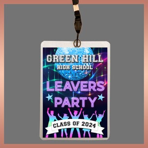 Personalised School LEAVERS PARTY Invitation Lanyard Card Class of 2024 ...