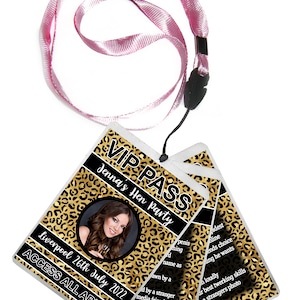 Personalised Lanyard + Badge / Card, Hen Night, Birthday Party, VIP ...