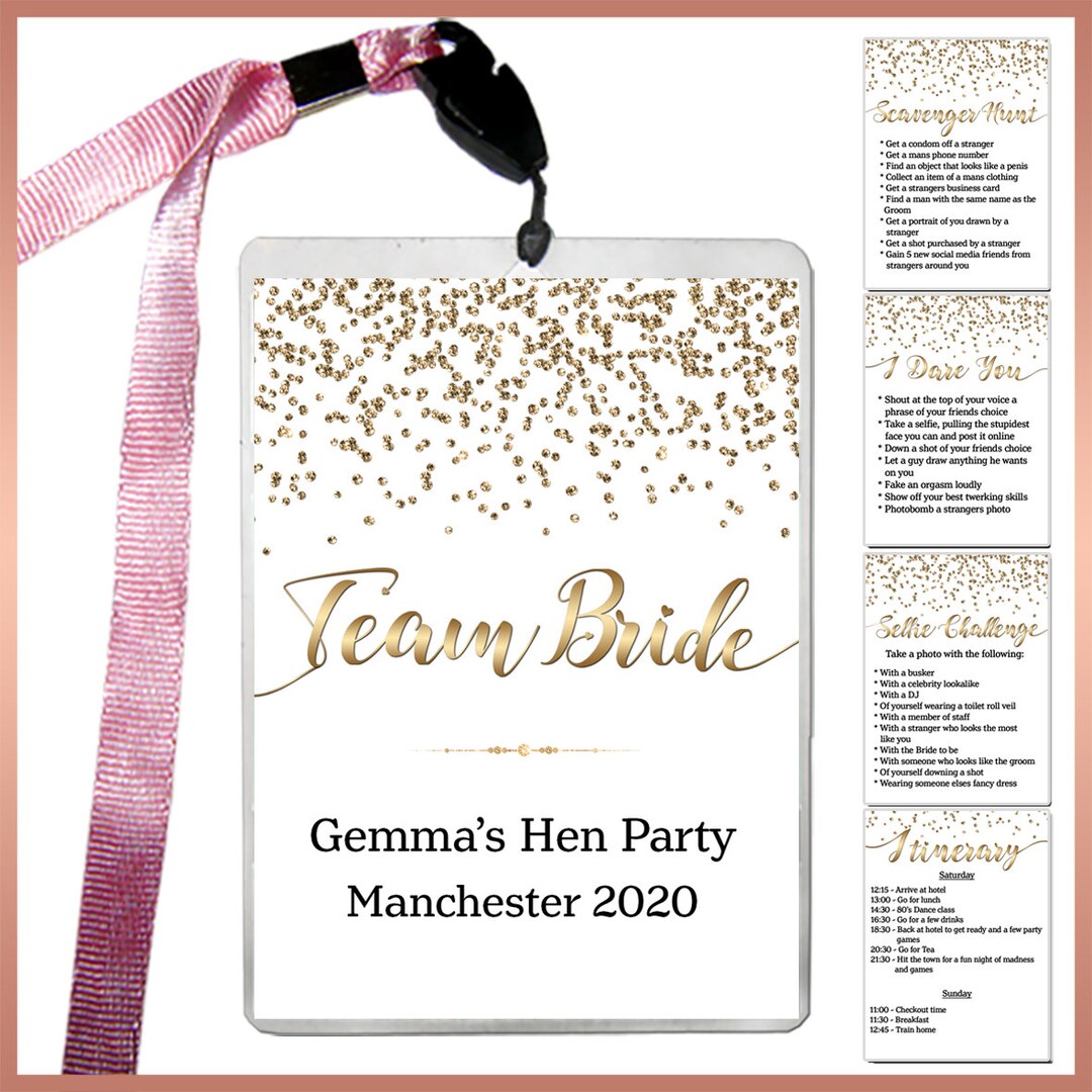 Personalised Lanyard Badge / Card, Hen Night, Birthday Party, VIP Pass ...
