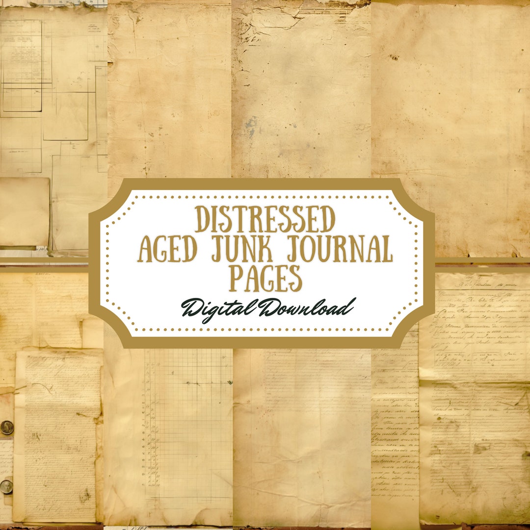 Junk Journal Paper, Distressed Stained Vintage Paper, Printable Digital ...
