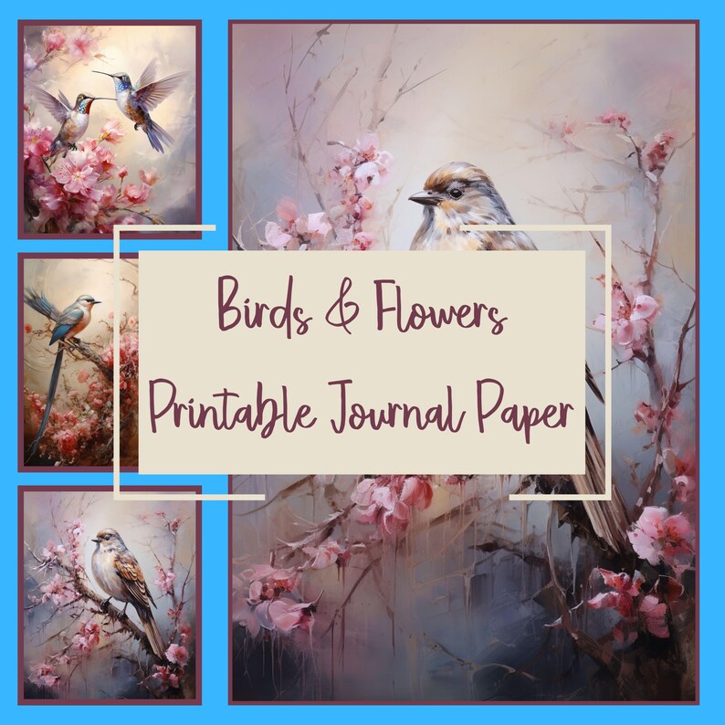 Birds Printable Junk Journal Pages, Bird Junk Journal Digitals ...