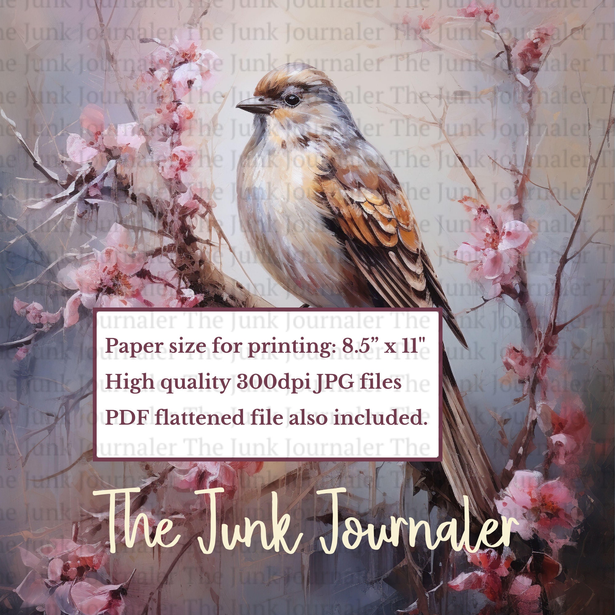 Birds Printable Junk Journal Pages, Bird Junk Journal Digitals ...