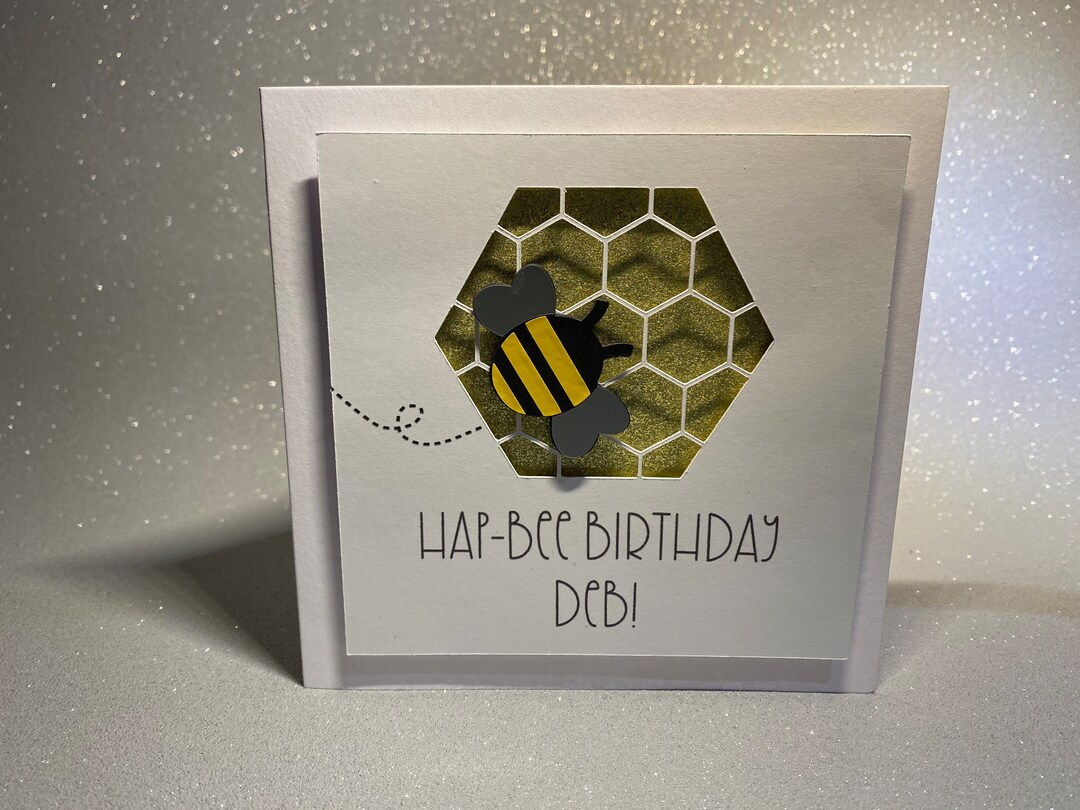 Handmade Bee Themed Birthday Card Personalised - Etsy